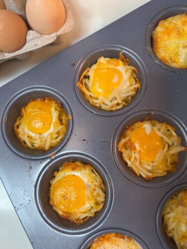 Hash Brown Cheesy Cups - Nicole Jaques