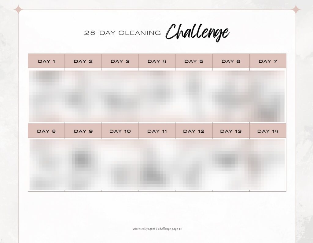 Cleaning Calendar - Nicole Jaques