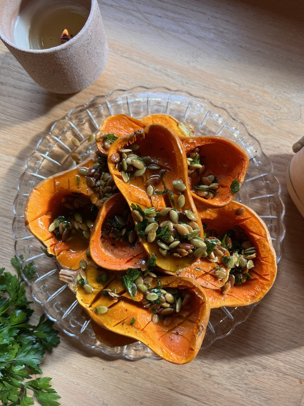 Maple Roasted Butternut Squash with Herb Vinaigrette - Nicole Jaques